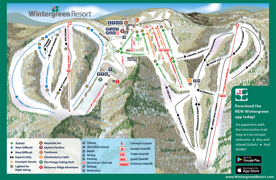 My Ski Search Wintergreen Resort Ski Area Roseland VA